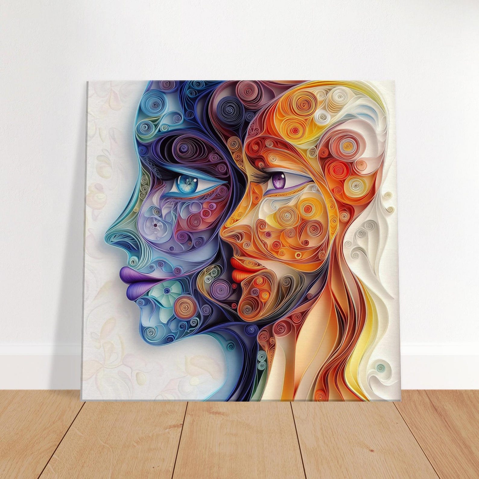The Duality of Life, Paper Quilling Artwork of Two Faces in Harmony ...