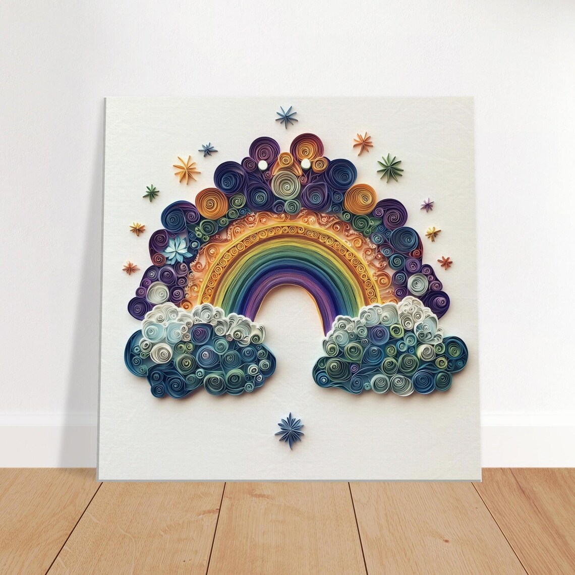 Rainbow Bliss, Paper Quilling Artwork of a Rainbow and Clouds, Quilled ...
