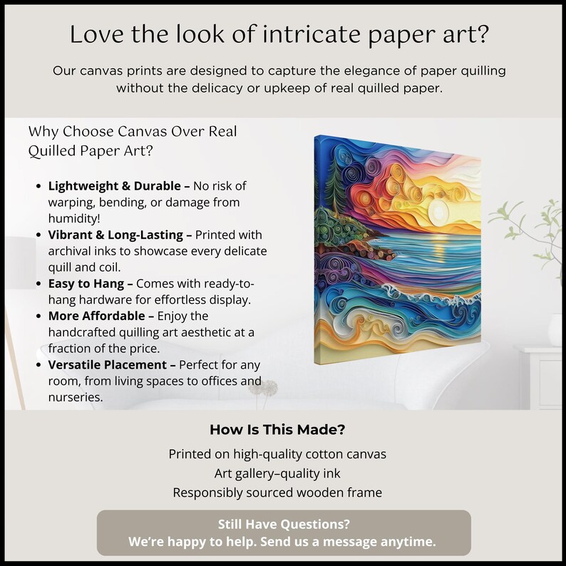 Mountain Sunset, Paper Quilling Artwork of a Sunset Over the Sea ...