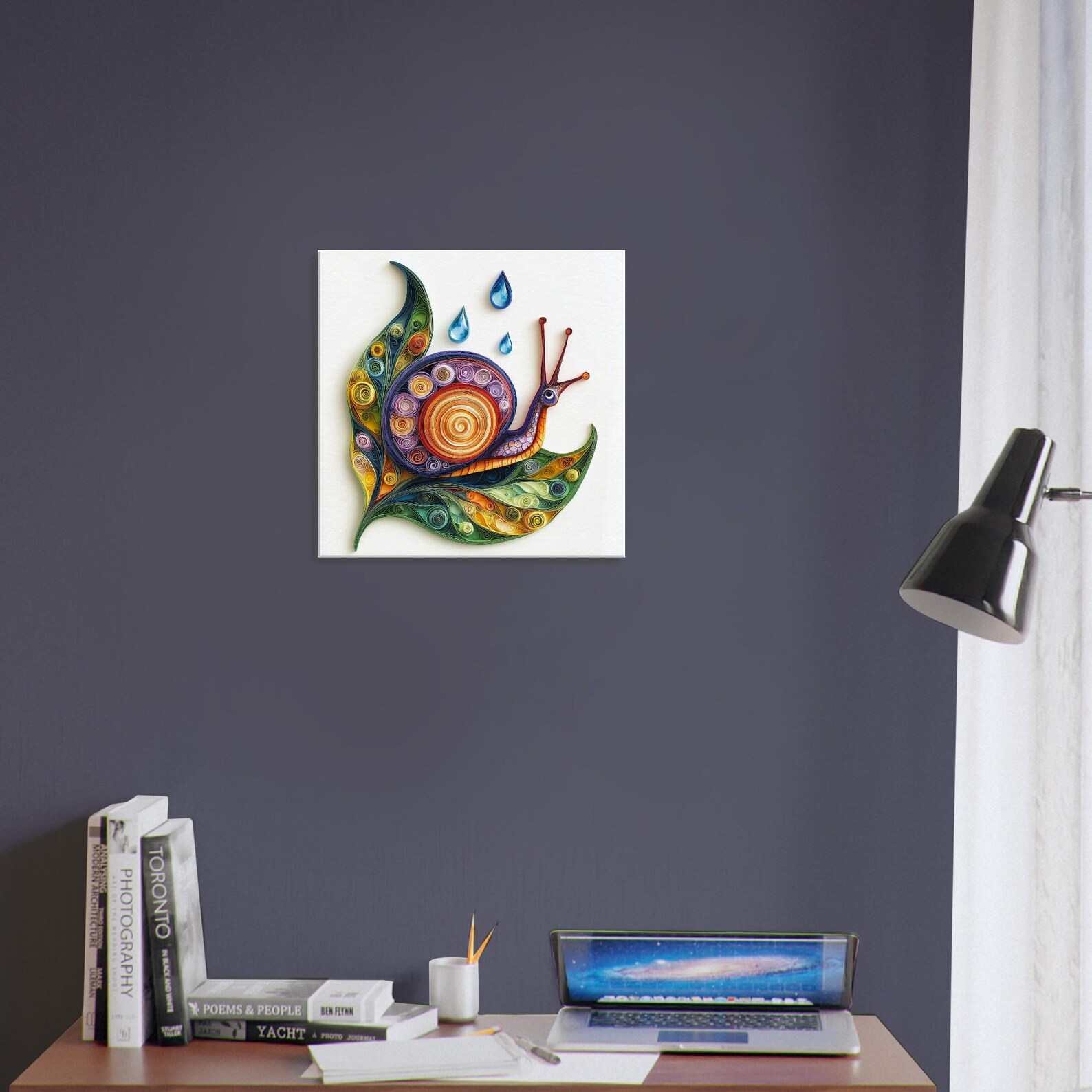 Colorful Snail, Paper Quilling Artwork of a Snail on a Leaf, Quilled ...