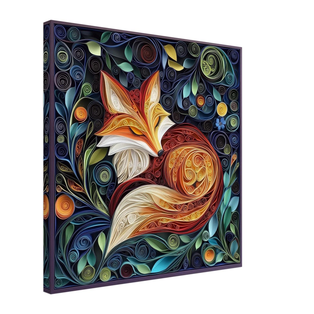 Graceful Fox, Paper Quilling Artwork of a Sleeping Fox, Quilled Paper ...