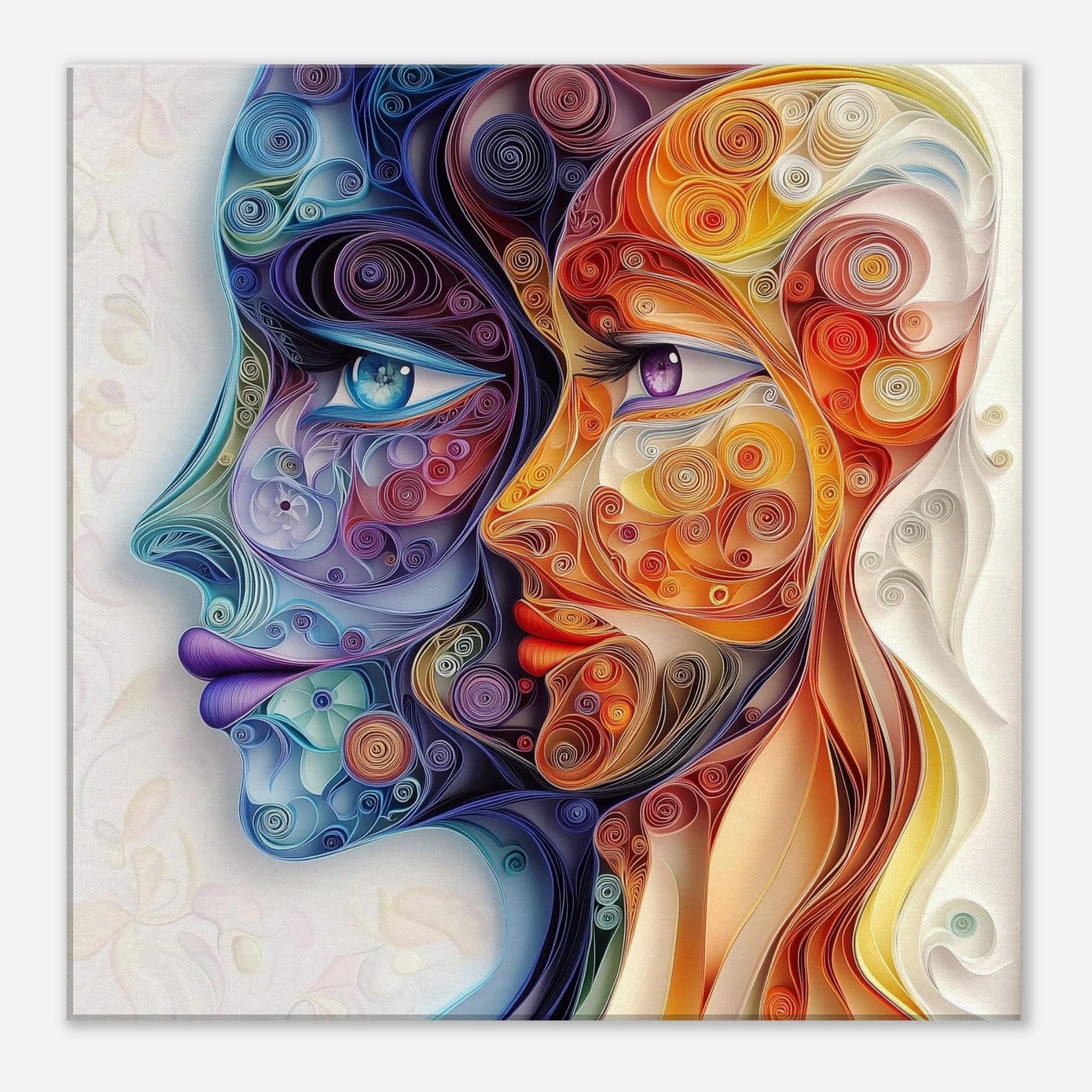 The Duality of Life, Paper Quilling Artwork of Two Faces in Harmony ...