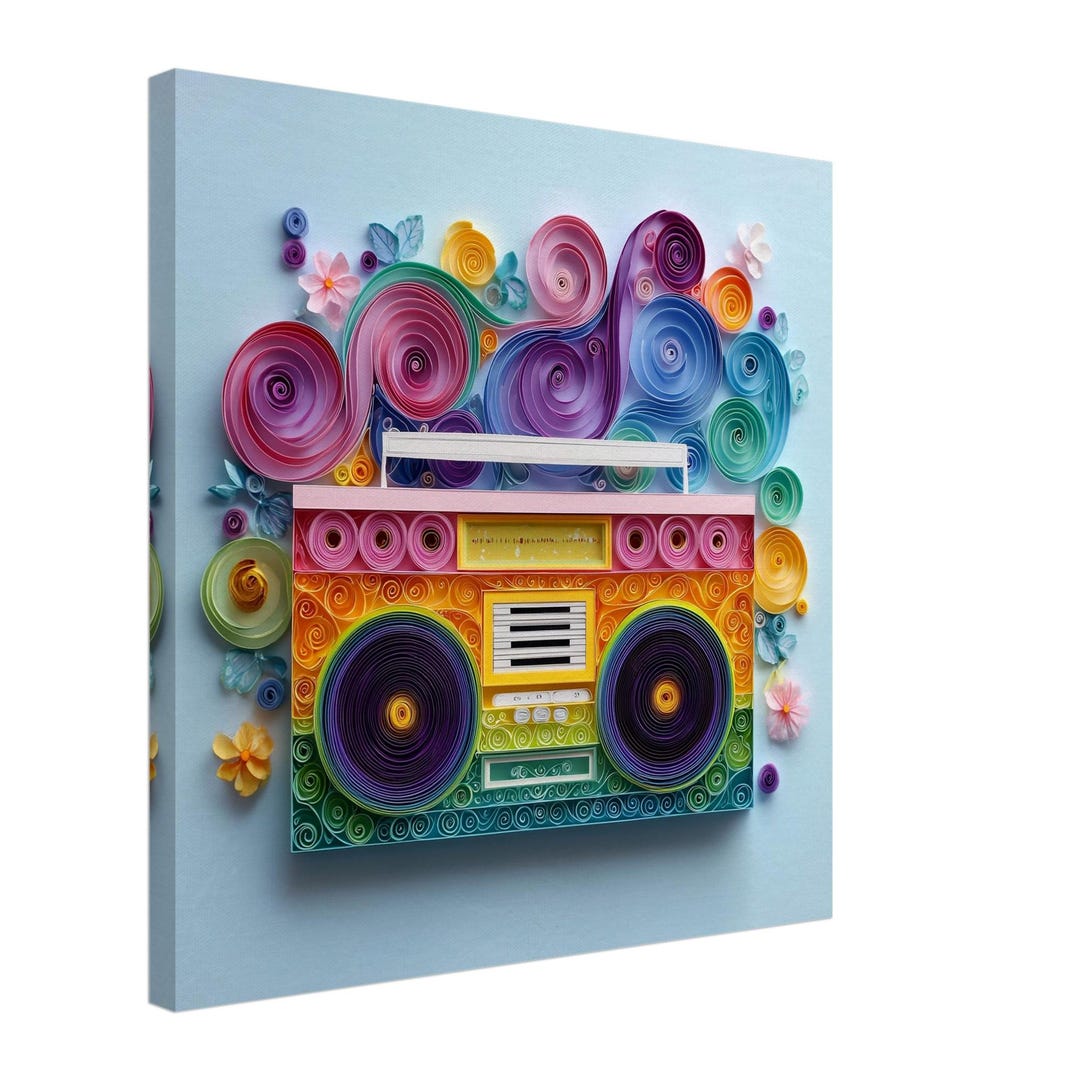 Boombox Melody, Paper Quilling Artwork of a Boombox, Quilled Paper ...