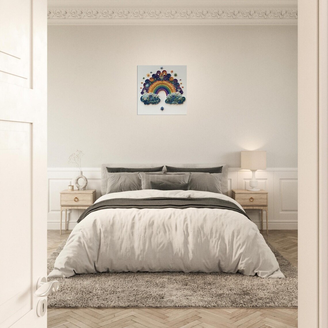 Rainbow Bliss, Paper Quilling Artwork of a Rainbow and Clouds, Quilled ...