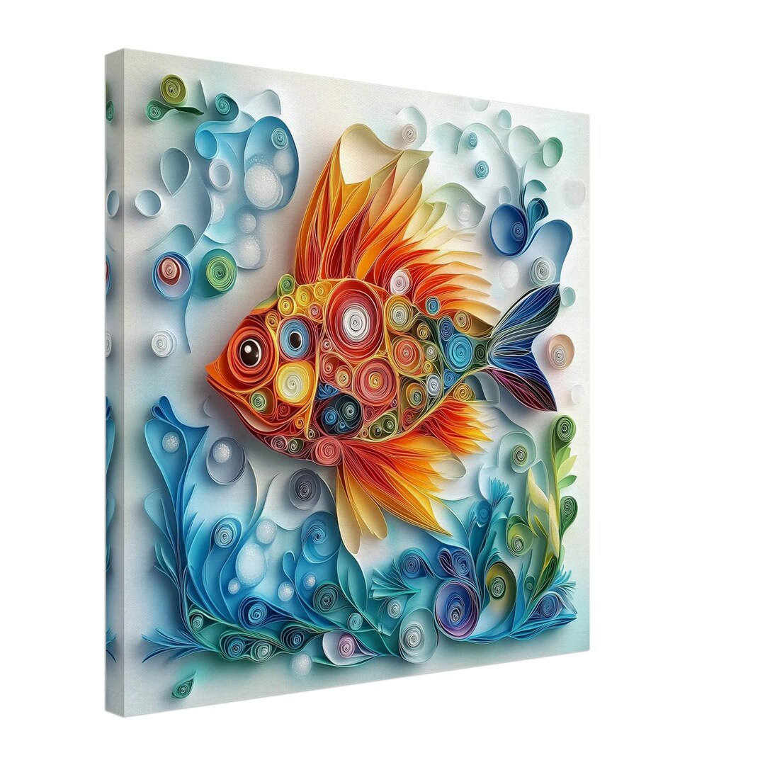 Colorful Fish in Ocean, Paper Quilling Artwork of Vibrant Fish and ...