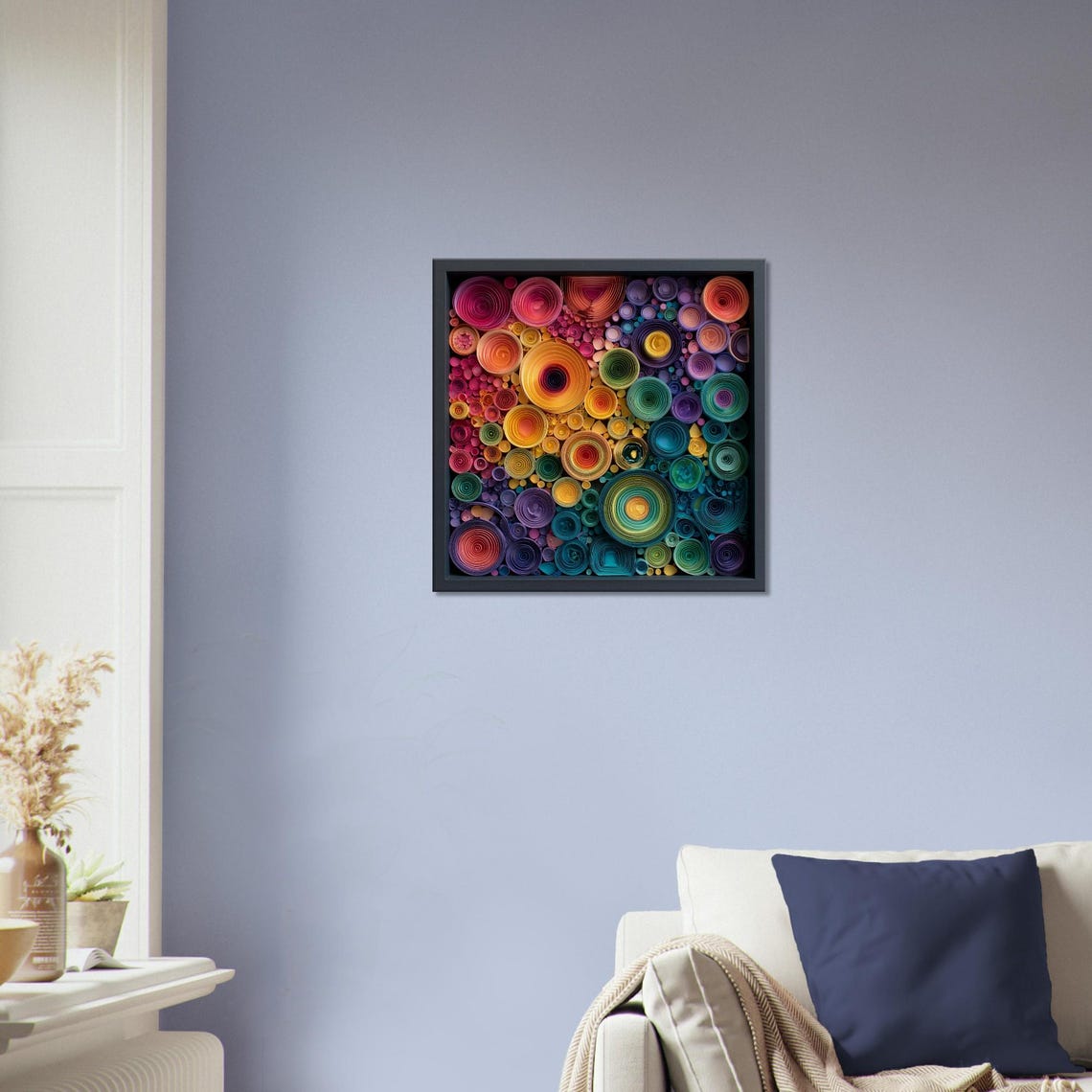 Chromatic Coils, Paper Quilling Artwork of Abstract Circles, Quilled ...