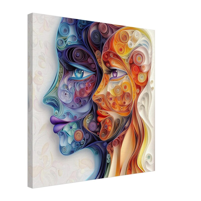 The Duality of Life, Paper Quilling Artwork of Two Faces in Harmony ...