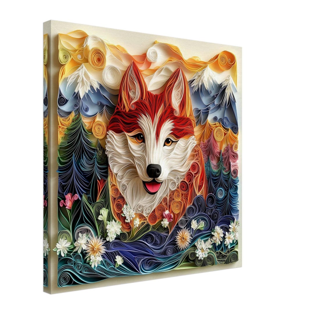 Majestic Husky, Paper Quilling Artwork of a Winter Dog, Quilled Paper ...