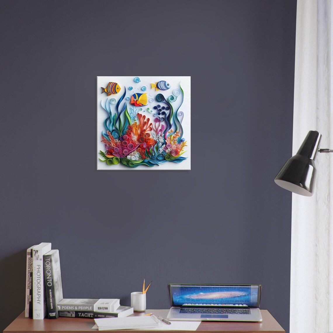 Colorful Fish in Coral Reef, Paper Quilling Artwork of Tropical Fish ...