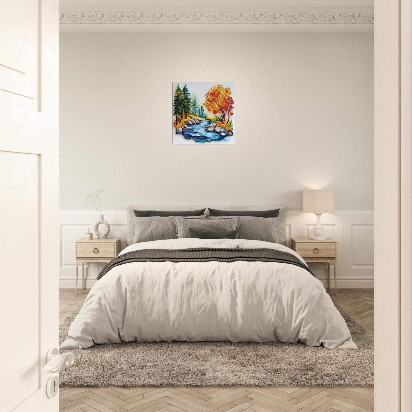 Autumn River, Paper Quilling Artwork of a Fall Landscape With Flowing ...