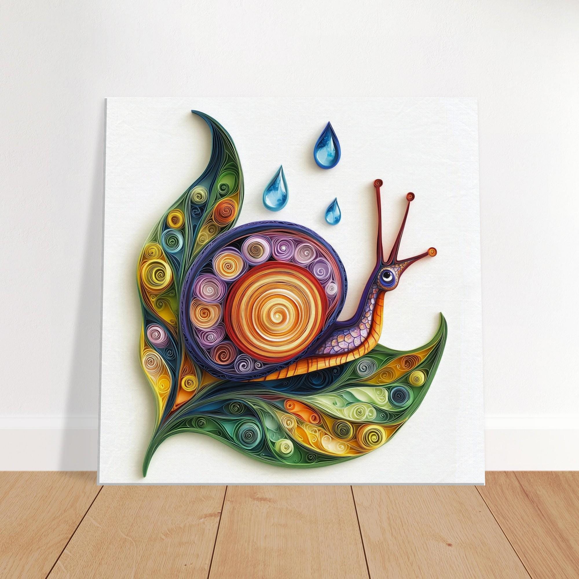 Colorful Snail, Paper Quilling Artwork of a Snail on a Leaf, Quilled ...