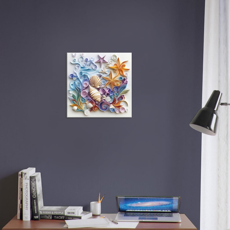 Seashells and Starfish by the Shore, Paper Quilling Artwork of Ocean ...