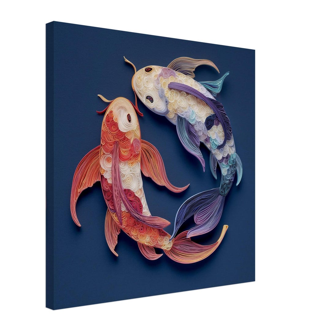 Serene Koi, Paper Quilling Artwork of Koi Fish, Quilled Paper Design ...
