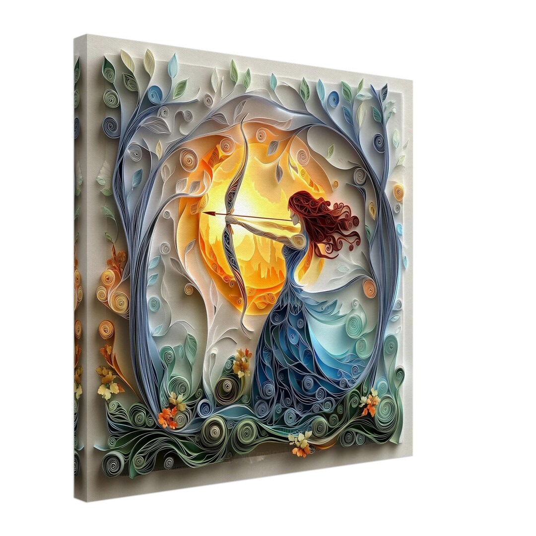 Artemis of the Quilled Woods, Paper Quilling Artwork of Mythic Huntress ...
