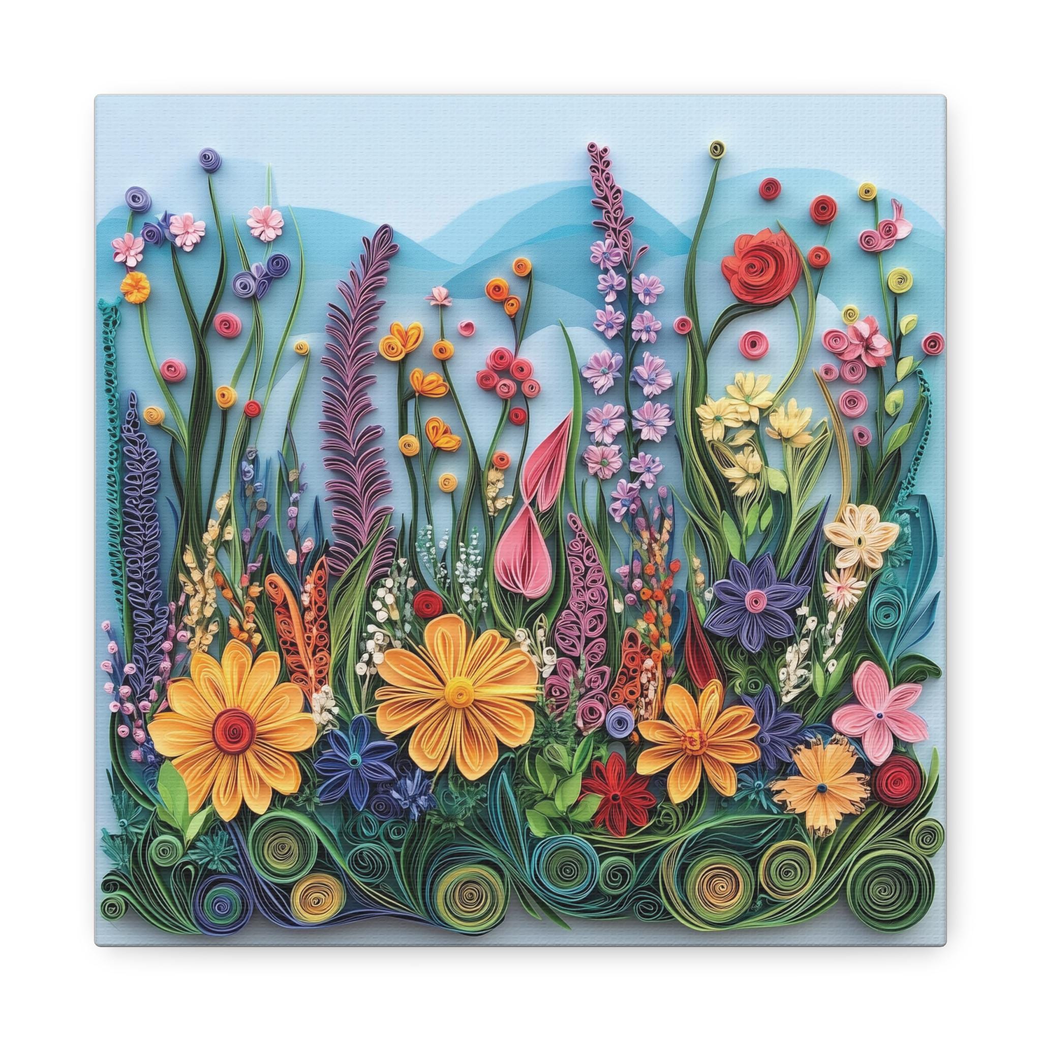 Vibrant Wildflowers, Paper Quilling Artwork of a Blooming Meadow ...