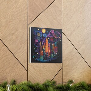 Vibrant Cityscape, Paper Quilling Artwork of a Radiant Night Skyline ...