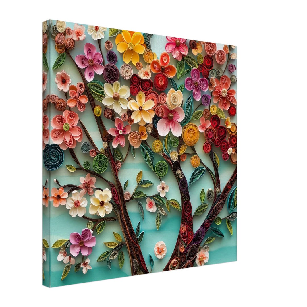 Floral Bliss, Paper Quilling Artwork of Vibrant Flowers and Branches ...