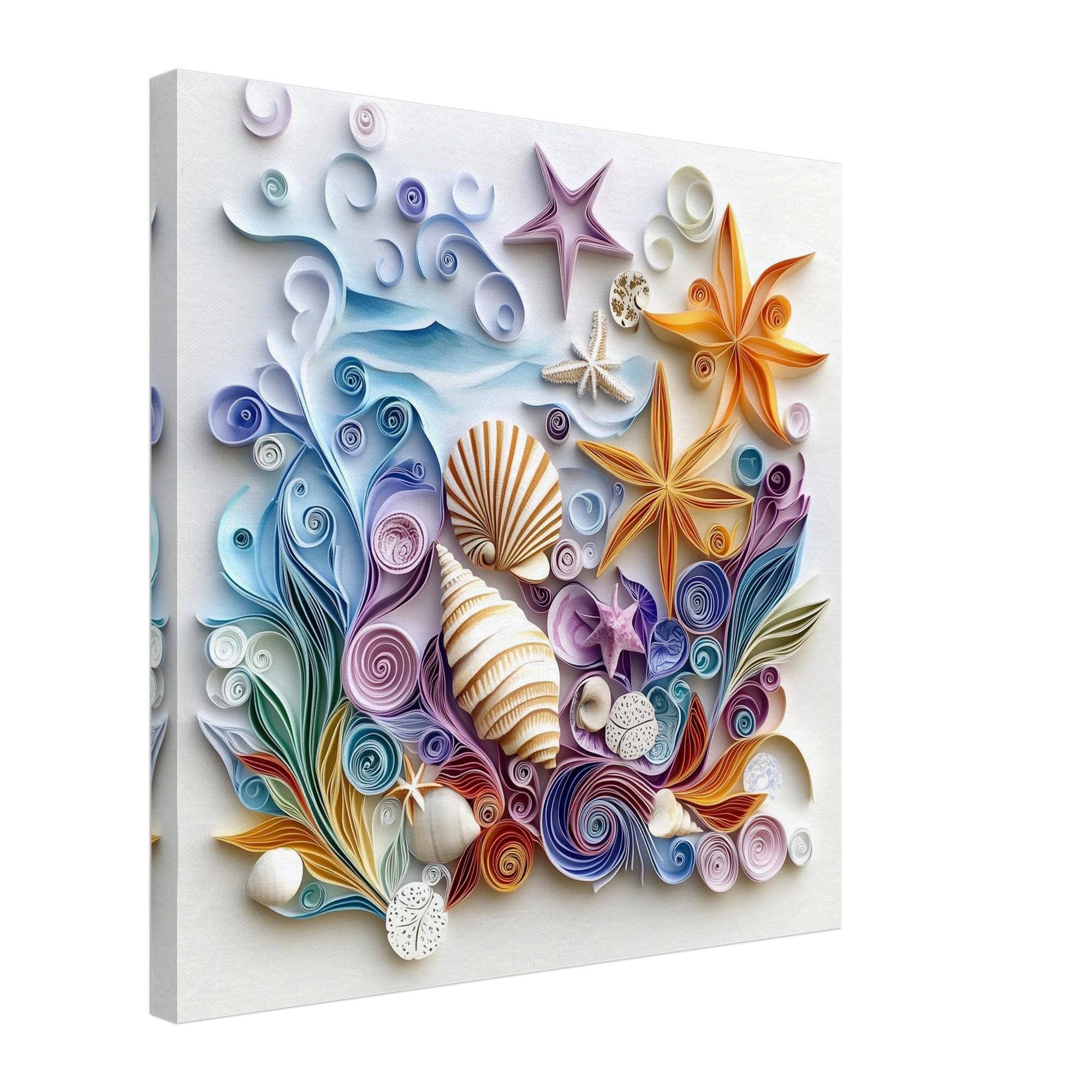 Seashells and Starfish by the Shore, Paper Quilling Artwork of Ocean ...
