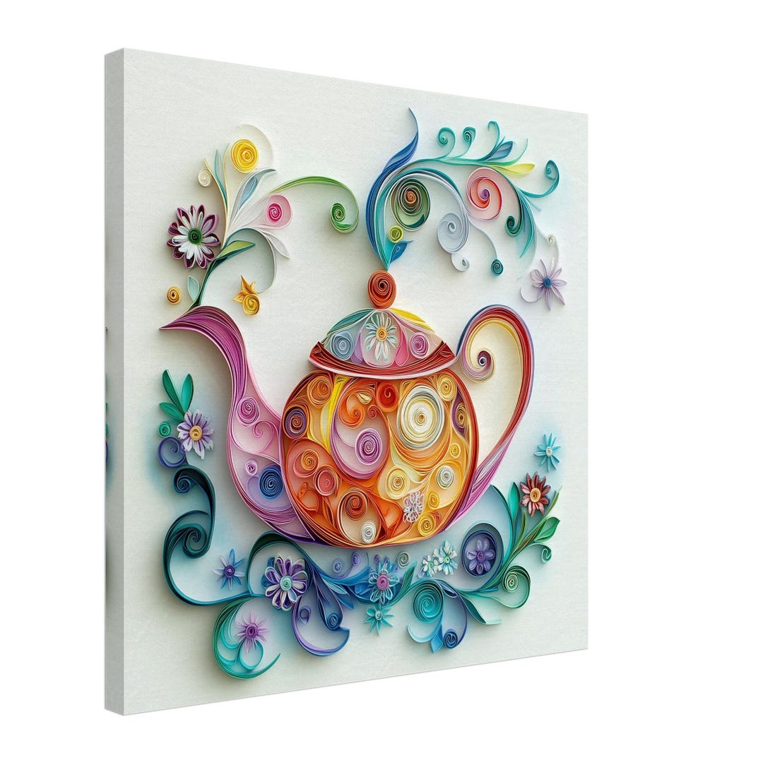 Whimsical Teapot, Paper Quilling Artwork of a Teapot With Flowers ...
