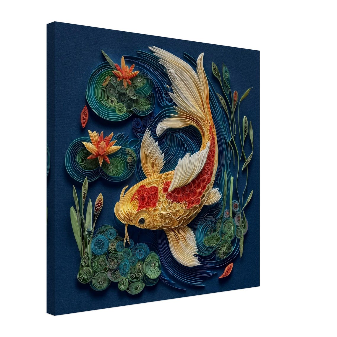Golden Koi, Paper Quilling Artwork of a Koi Fish, Quilled Paper Design ...