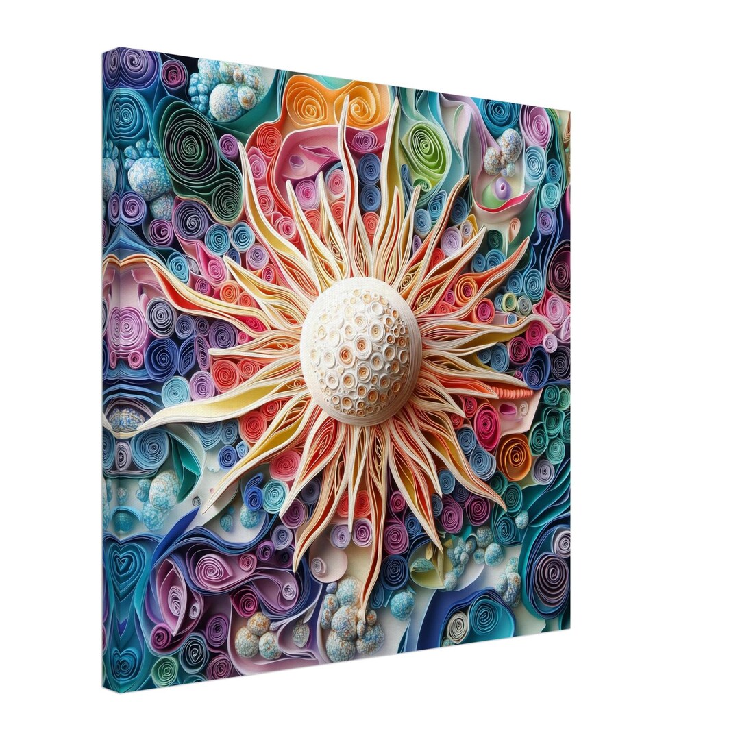 Radiant Sun, Paper Quilling Artwork of a Colorful Sunburst, Quilled ...