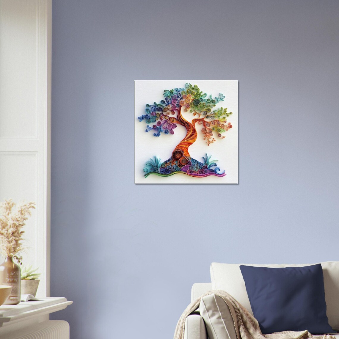 Vibrant Tree of Life, Paper Quilling Artwork of a Colorful Tree ...