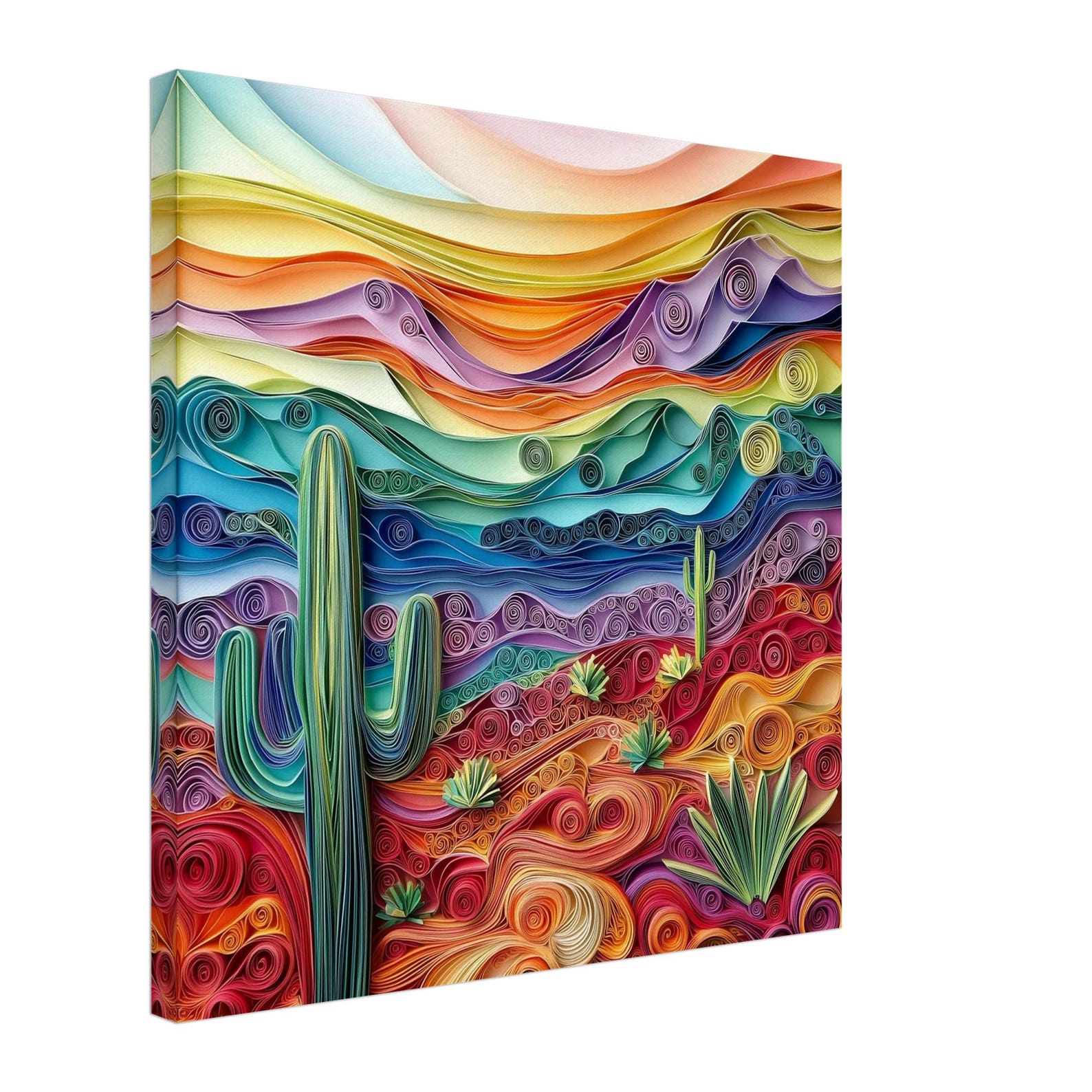 Desert Sunset Quilling, Paper Art of Arid Landscape, Quilled Paper ...