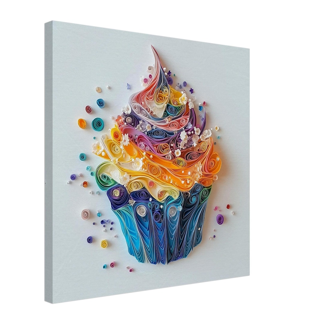 Sweet Treat, Paper Quilling Artwork of Festive Cupcake, Quilled Paper ...