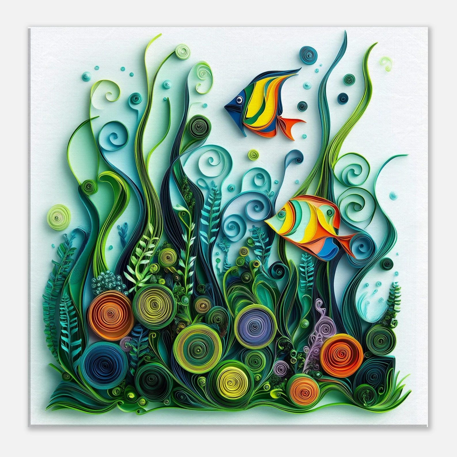 Tropical Reef, Paper Quilling Artwork of Colorful Fish and Sea Plants ...