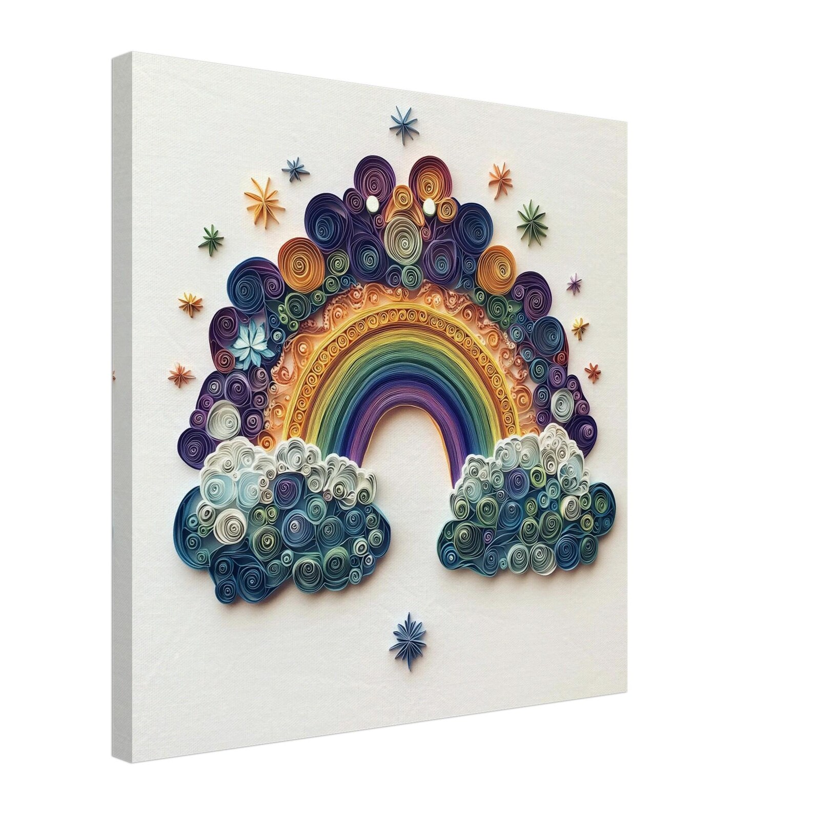 Rainbow Bliss, Paper Quilling Artwork of a Rainbow and Clouds, Quilled ...