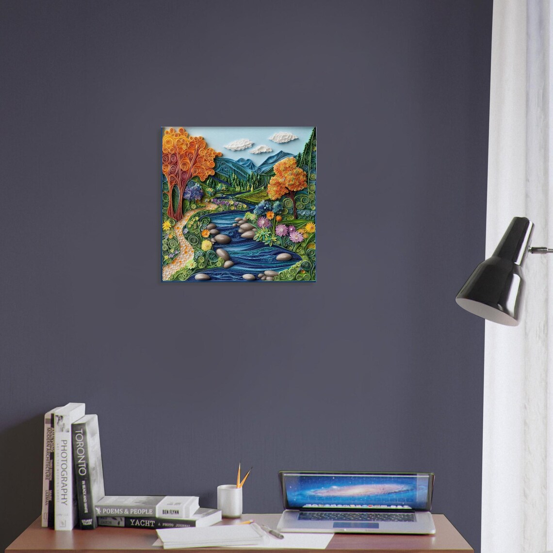 Scenic River Valley, Paper Quilling Artwork of Nature, Quilled Paper ...
