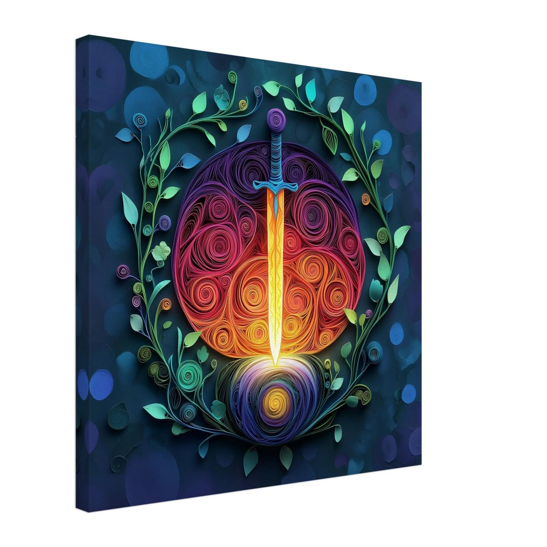 Enchanted Sword, Paper Quilling Artwork of Mystical Blade, Quilled ...