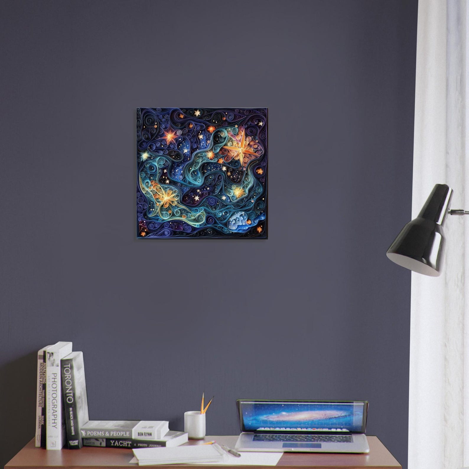 Celestial Dance, Paper Quilling Artwork of Stars and Nebulae, Quilled ...
