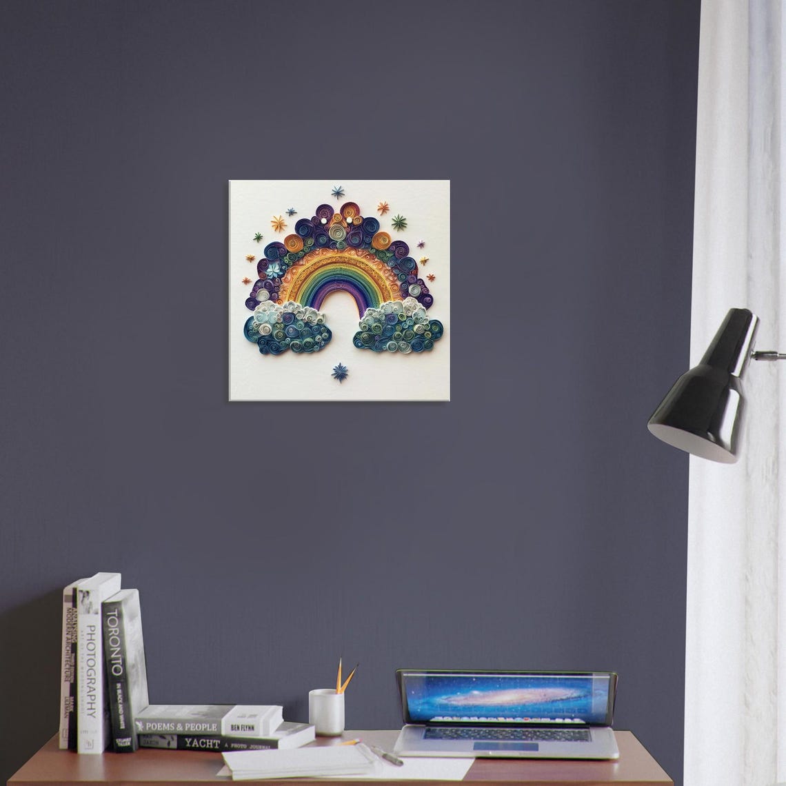 Rainbow Bliss, Paper Quilling Artwork of a Rainbow and Clouds, Quilled ...