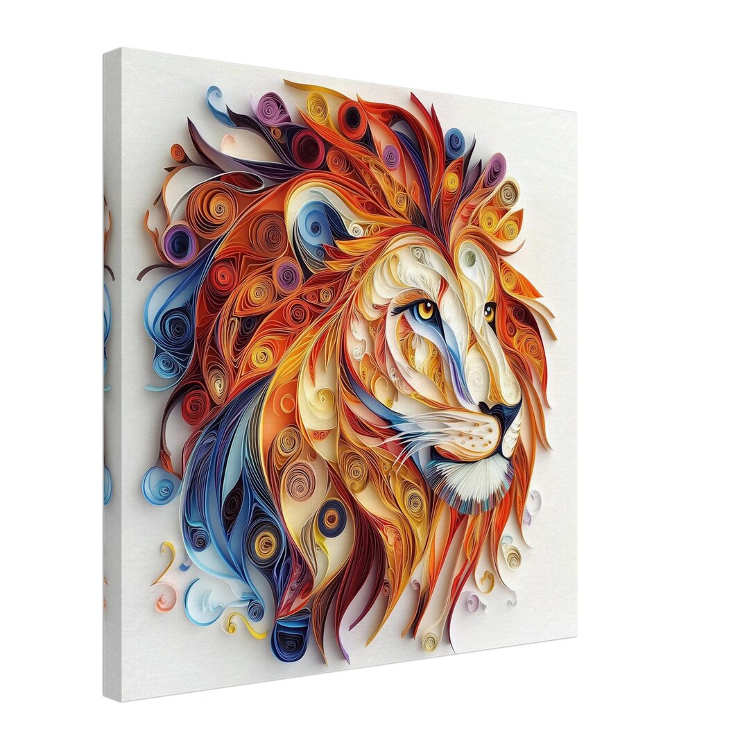 Majestic Lion Head, Paper Quilling Artwork of a Lion's Face With a ...