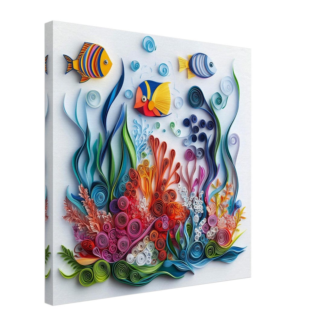 Colorful Fish in Coral Reef, Paper Quilling Artwork of Tropical Fish ...