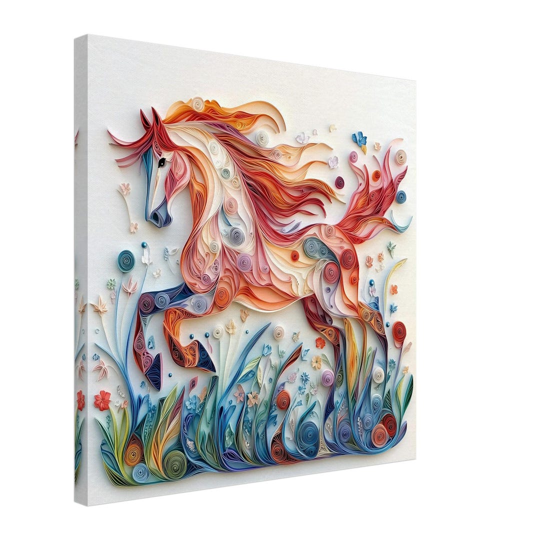 Galloping Horse, Paper Quilling Artwork of a Horse in Motion, Quilled ...