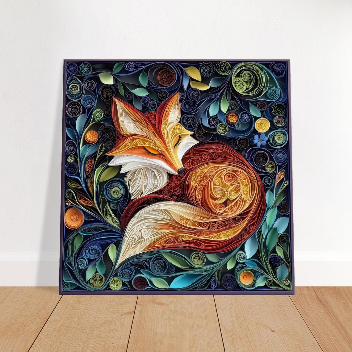 Graceful Fox, Paper Quilling Artwork of a Sleeping Fox, Quilled Paper ...
