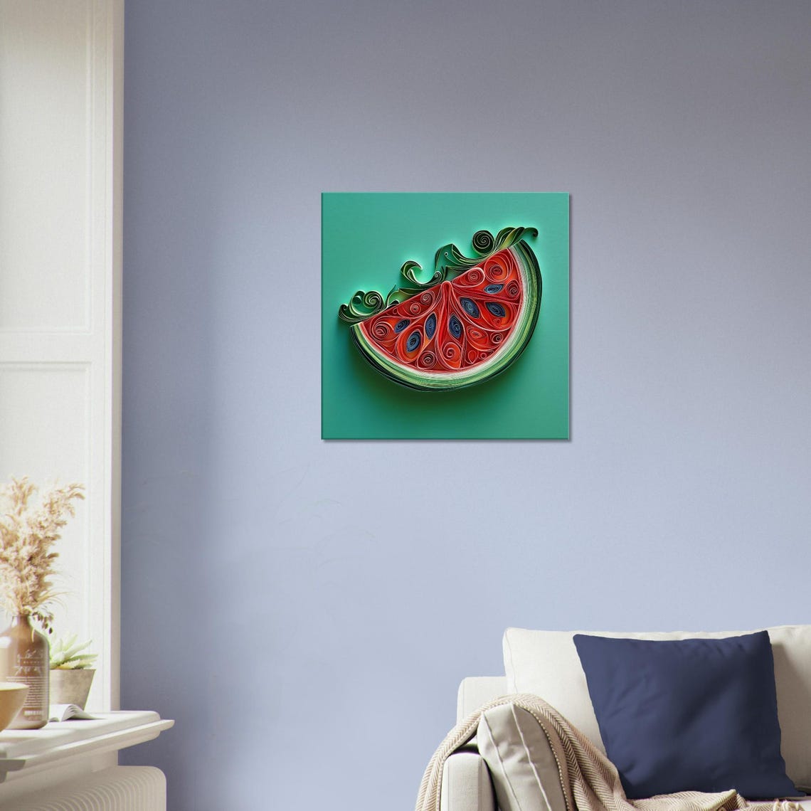 Watermelon Slice, Paper Quilling Artwork of a Vibrant Watermelon Slice ...