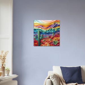 Desert Sunset Quilling, Paper Art of Arid Landscape, Quilled Paper ...