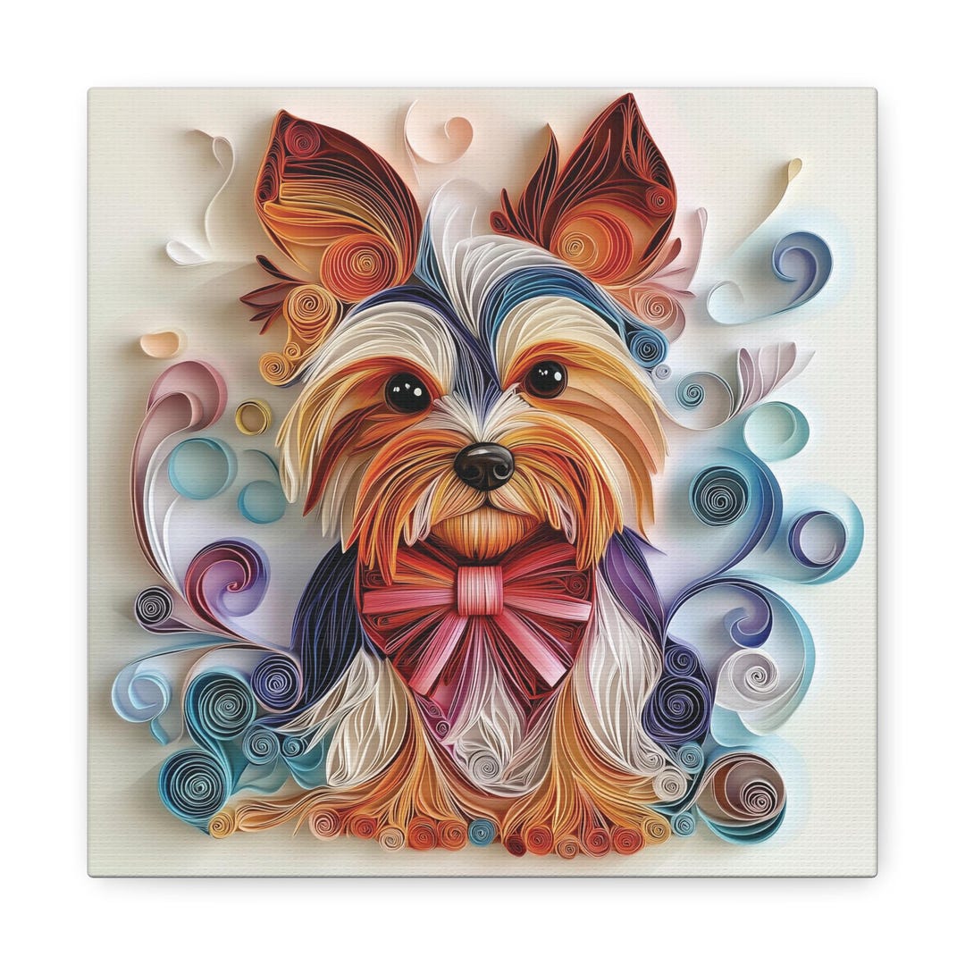 Adorable Yorkie Portrait, Paper Quilling Artwork of a Yorkshire Terrier ...