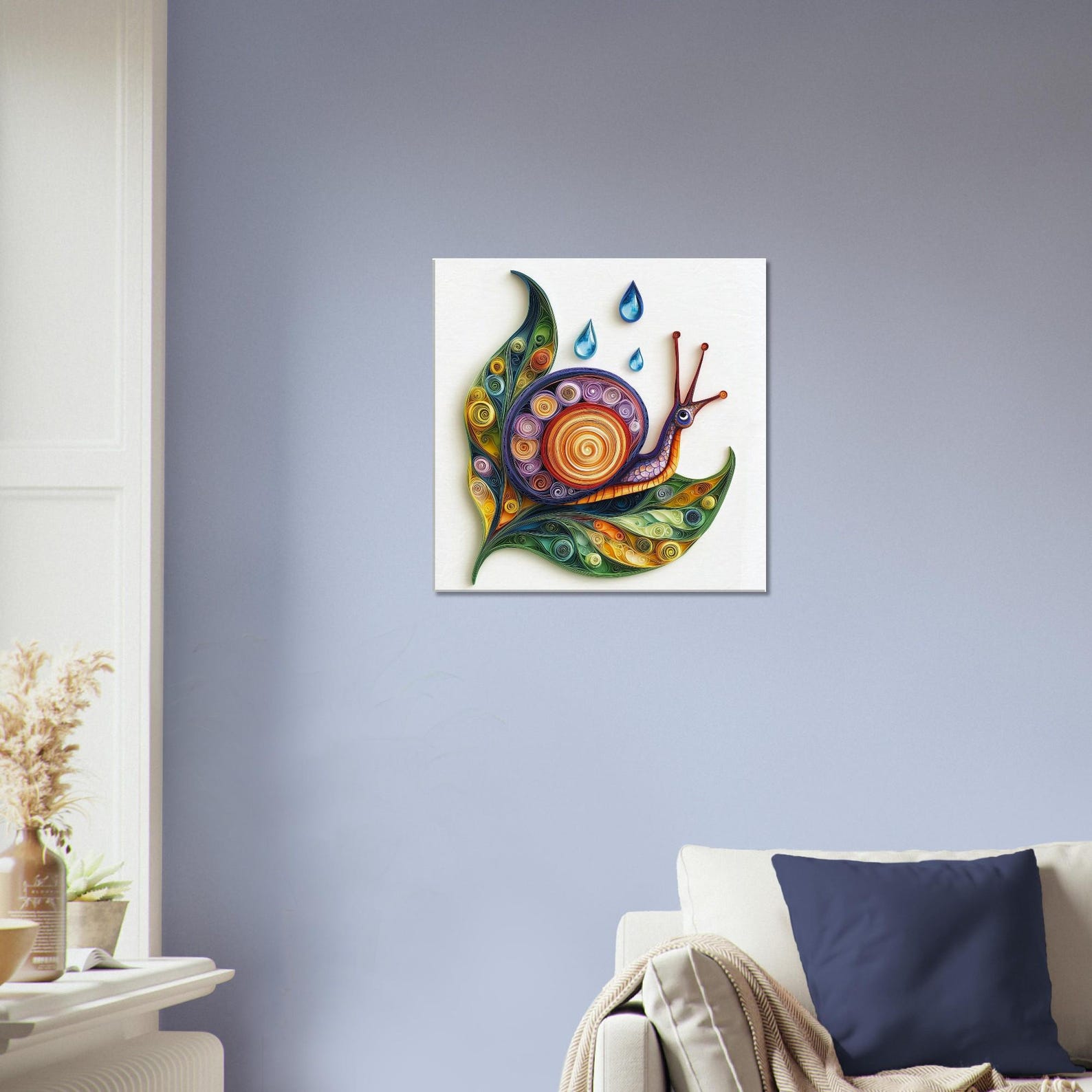 Colorful Snail, Paper Quilling Artwork of a Snail on a Leaf, Quilled ...