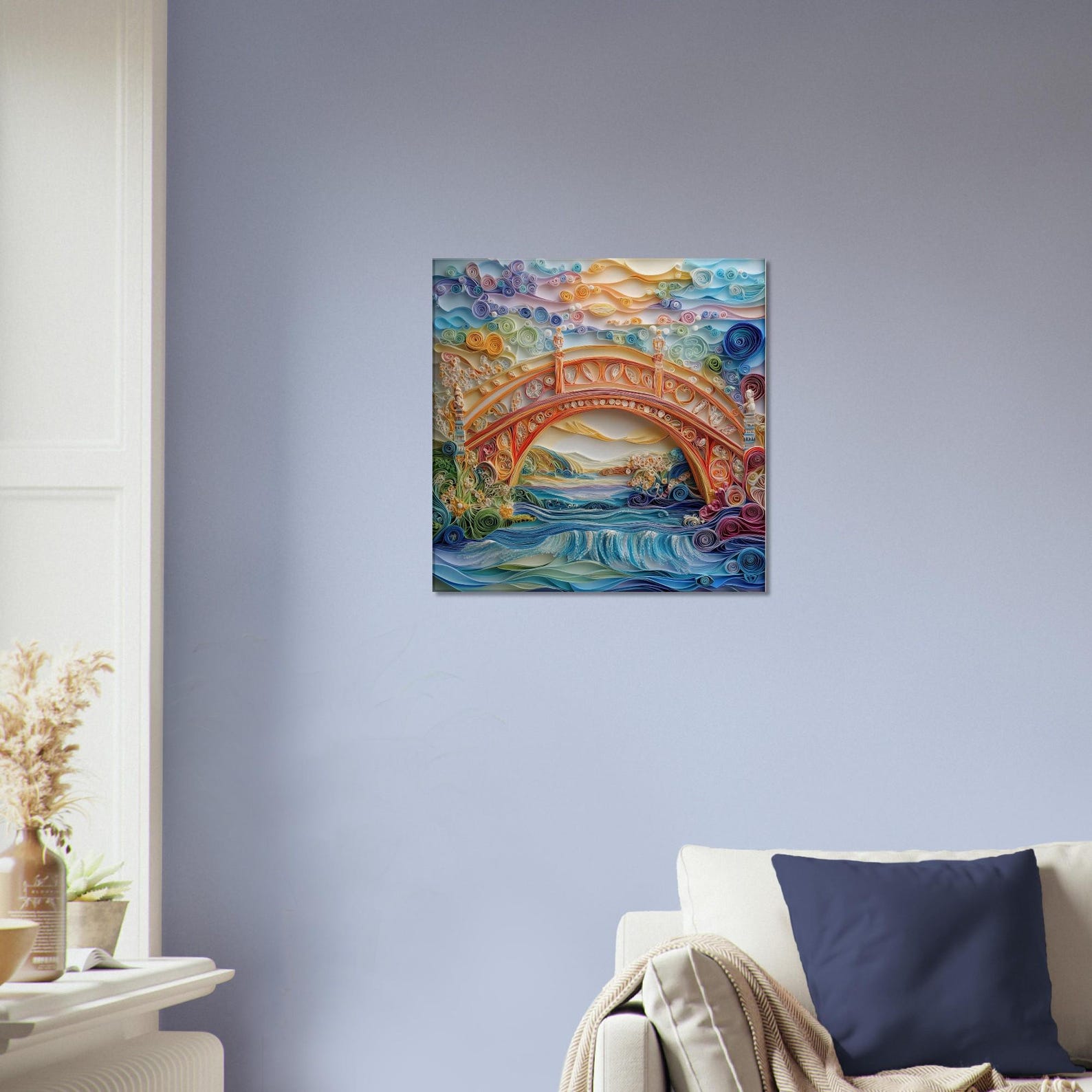 Whimsical Water Bridge, Paper Quilling Artwork of Fantasy, Quilled ...