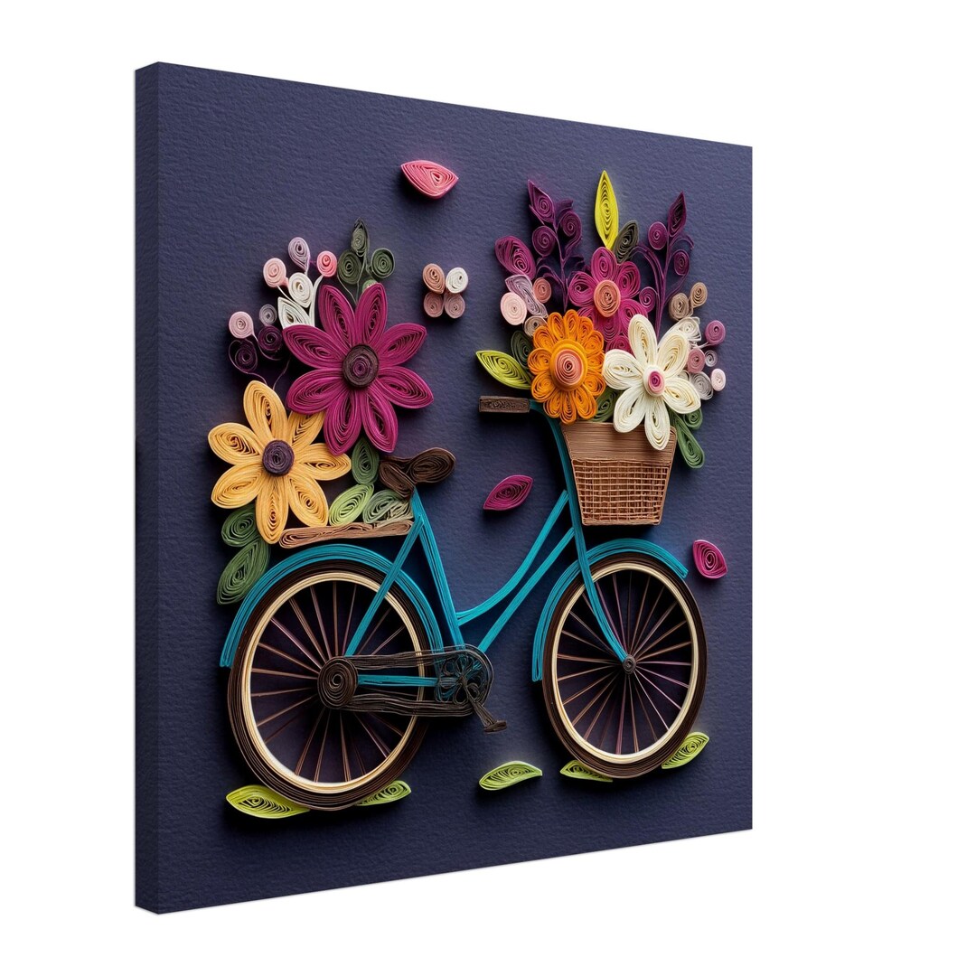 Floral Bicycle, Paper Quilling Artwork of a Bike, Quilled Paper Design ...