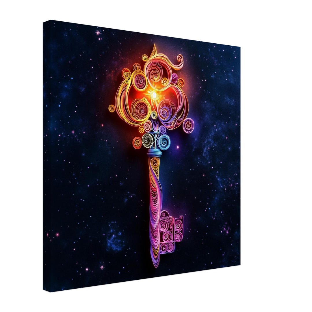Celestial Key, Paper Quilling Artwork of Cosmic Unlock, Quilled Paper ...