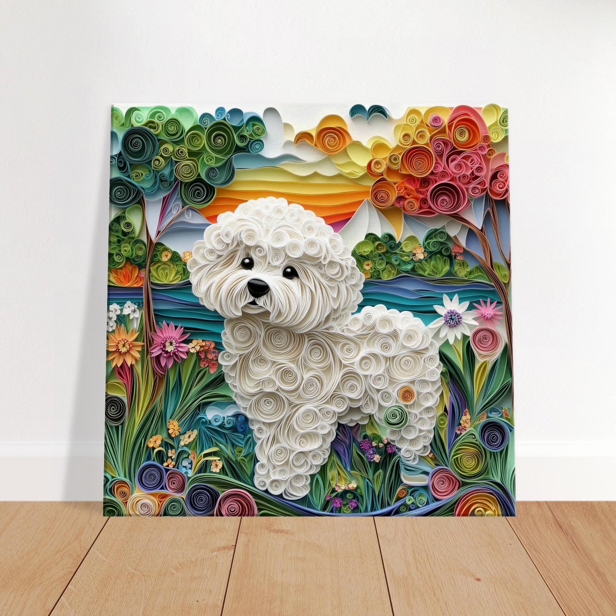 Bichon Bloom, Paper Quilling Artwork of a Fluffy Dog, Quilled Paper ...