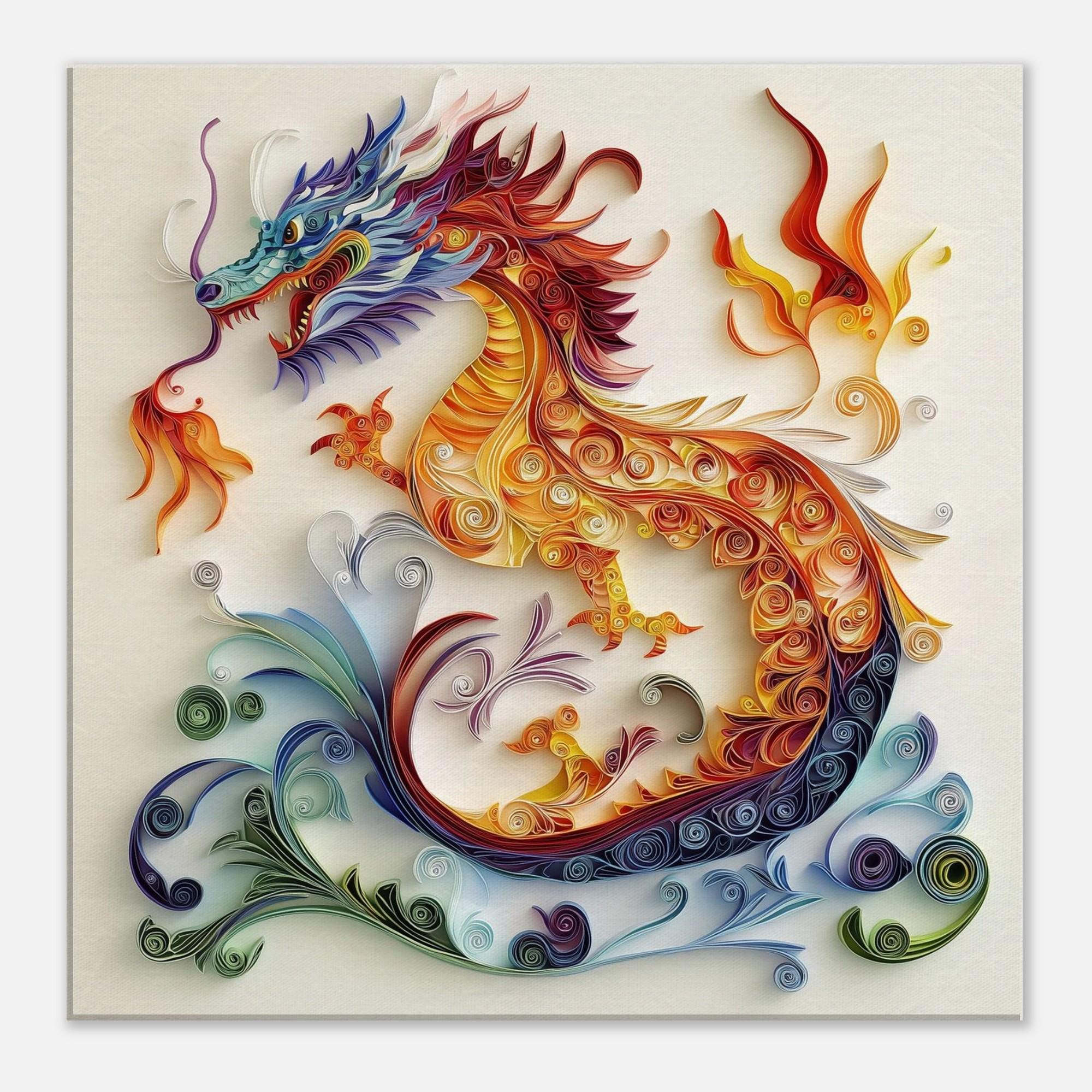 Mythical Dragon, Paper Quilling Artwork of Fire Serpent, Quilled Paper ...
