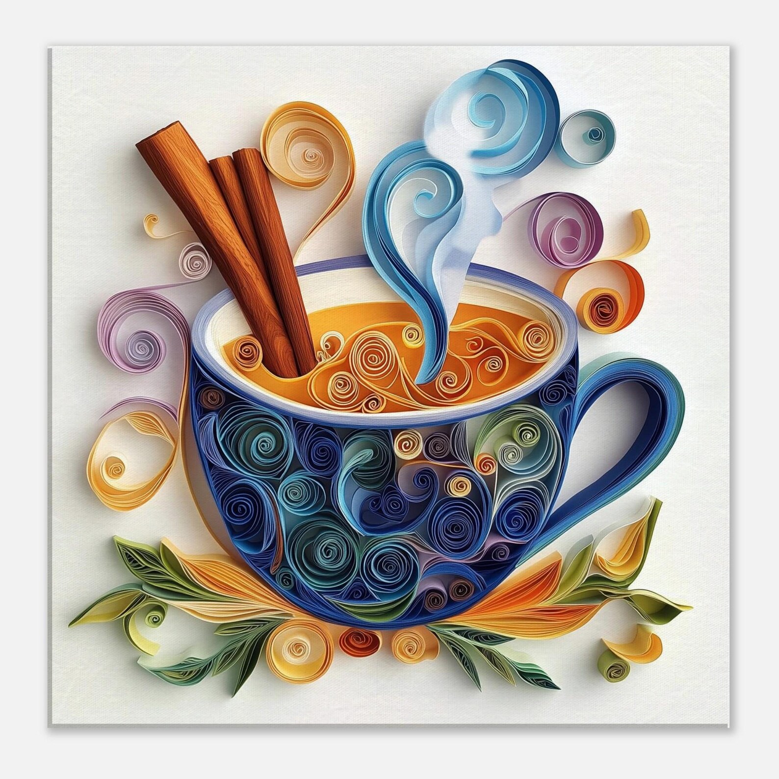 Warm Beverage, Paper Quilling Artwork of a Cozy Cup With Cinnamon ...