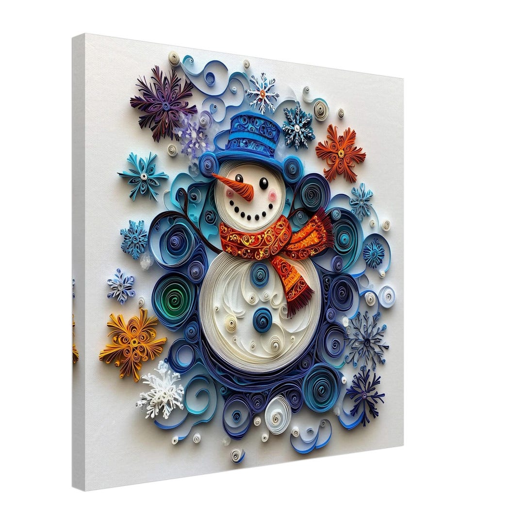 Snowman Cheer, Paper Quilling Artwork of a Snowman in Winter, Quilled ...