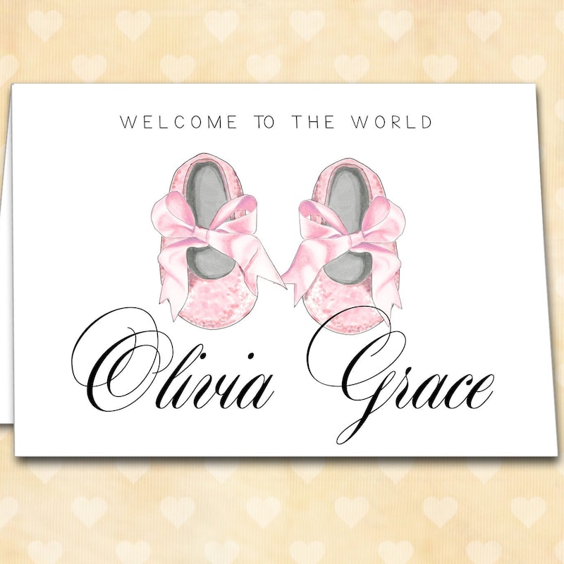 Ballerina New Baby Card - Etsy